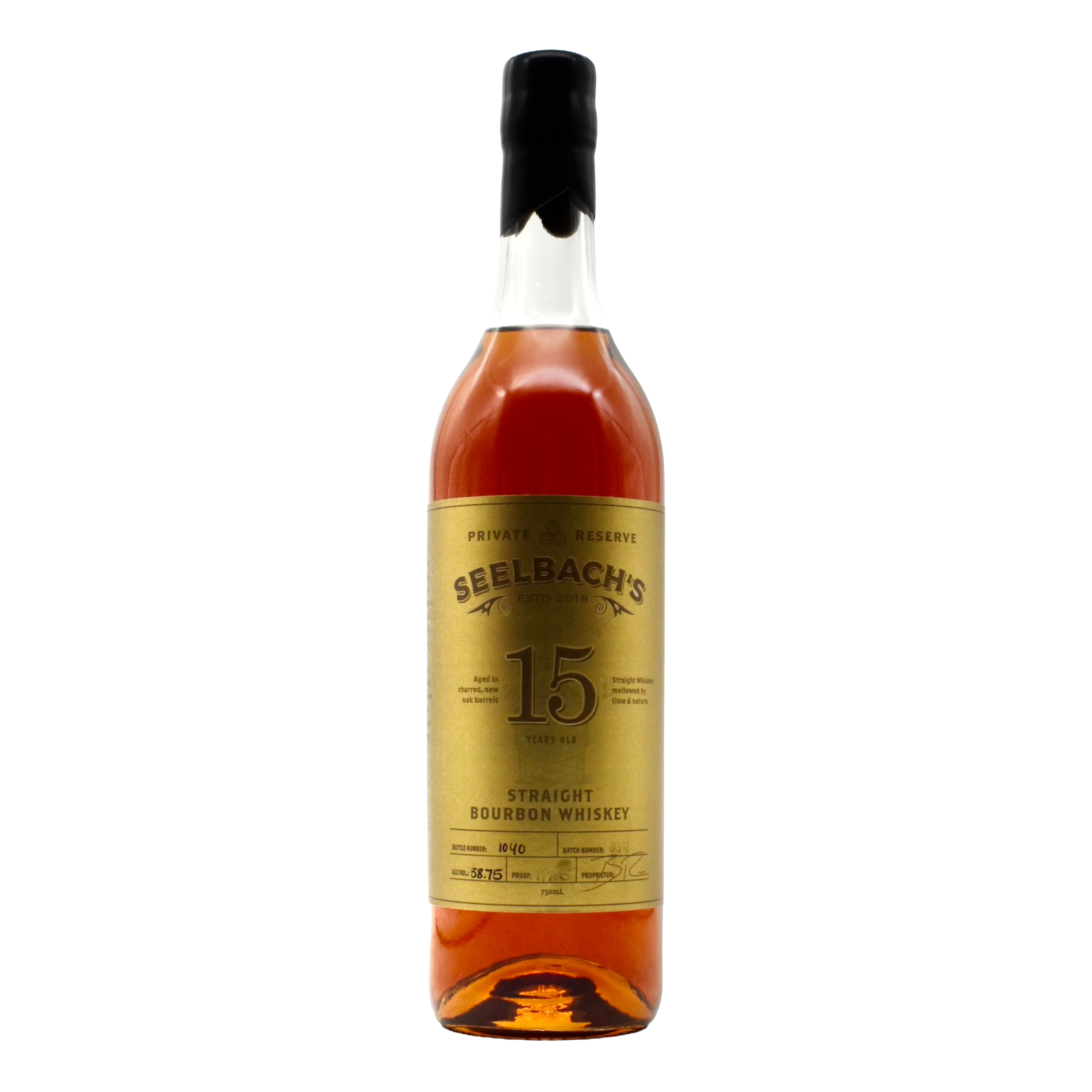 Seelbach's Private Reserve 15 Year Cask Strength Bourbon 750ml ...